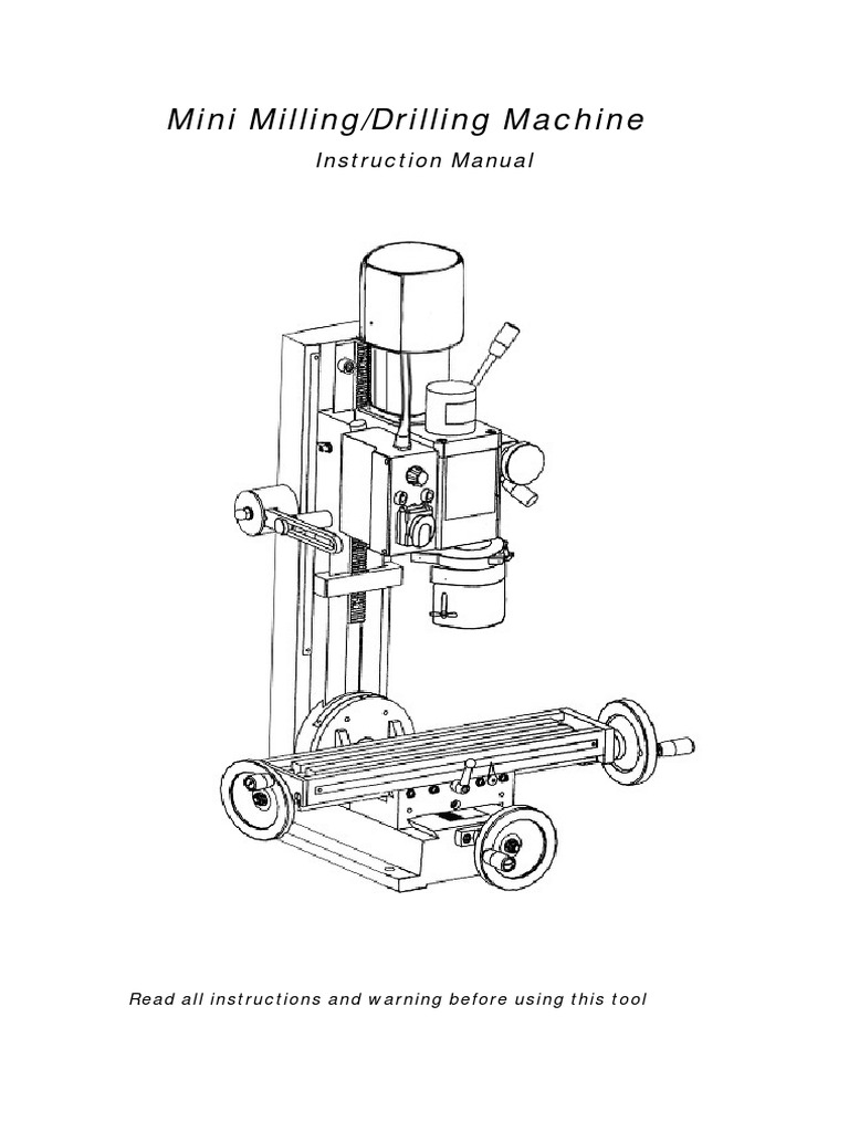Mini Milling/Drilling Machine: Instruction Manual | PDF | Electrical ...