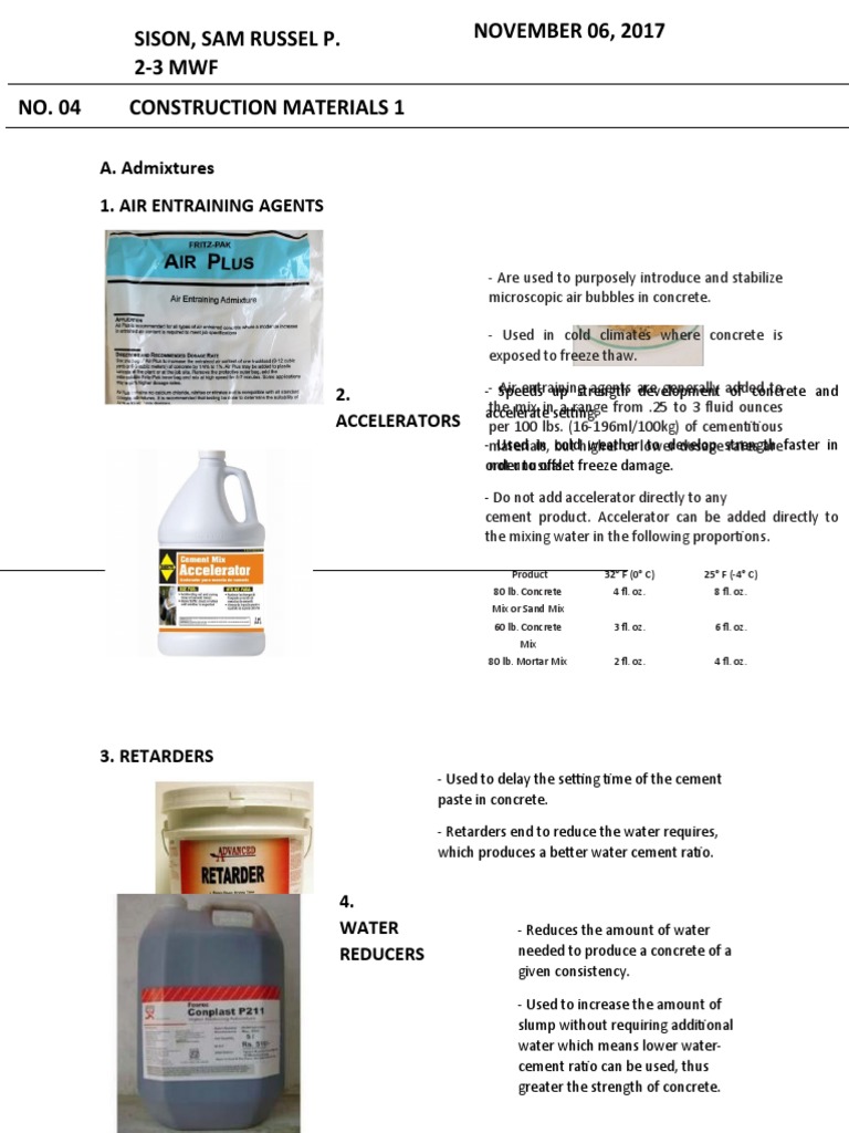 Admixtures | PDF | Framing (Construction) | Scaffolding