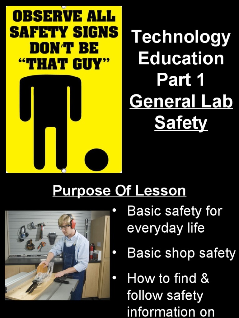 Technology Education General Lab Safety | PDF | Prevention | Safety