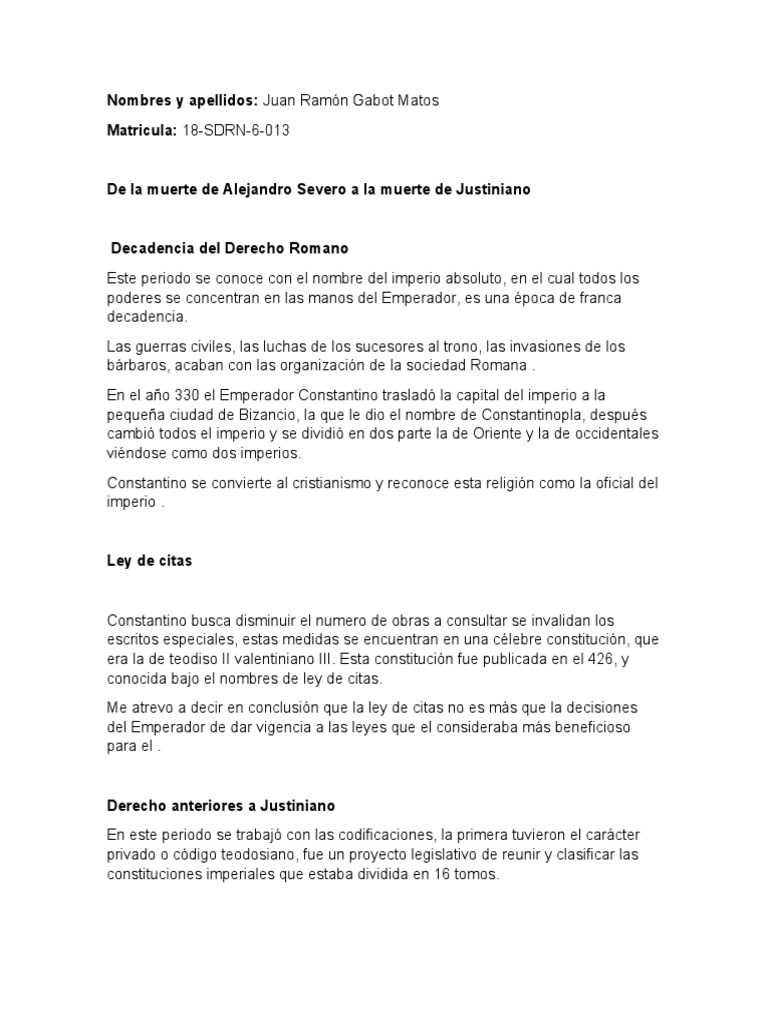 De La Muerte de Alejandro Severo A La Muerte de Justiniano | PDF