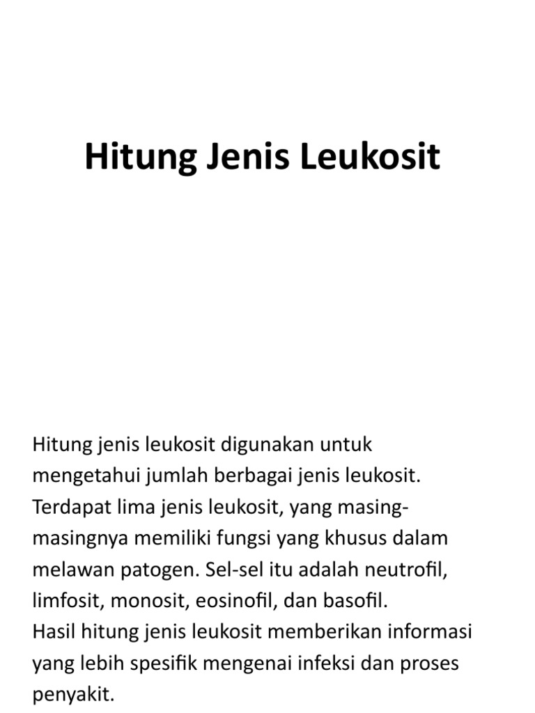 Hitung Jenis Leukosit dan Fungsinya | PDF