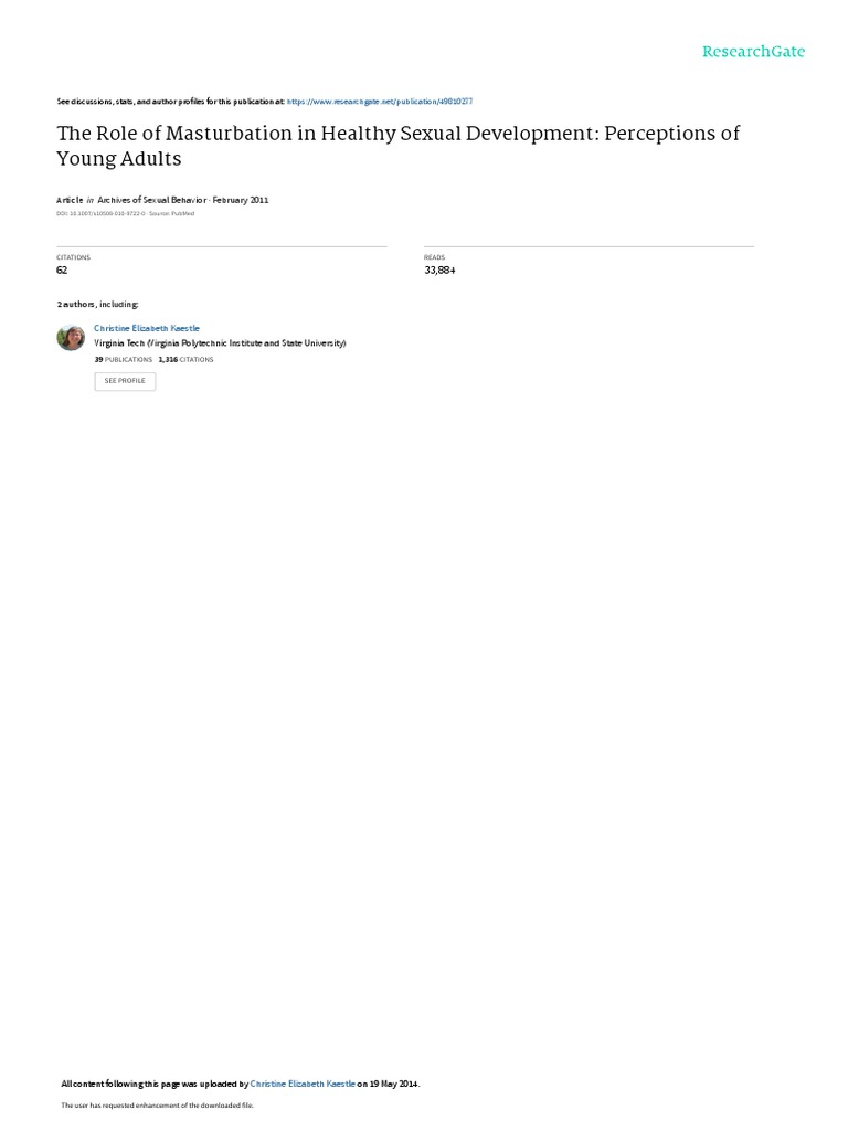 The Role of Masturbation in Healthy | PDF | Masturbation | Adolescence