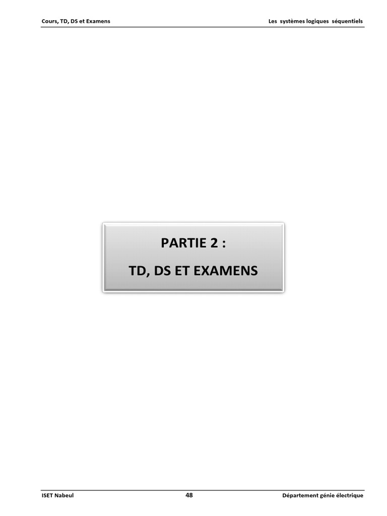 TD Ds Examens PDF | PDF | Interrupteur | Transmission (Mécanique)