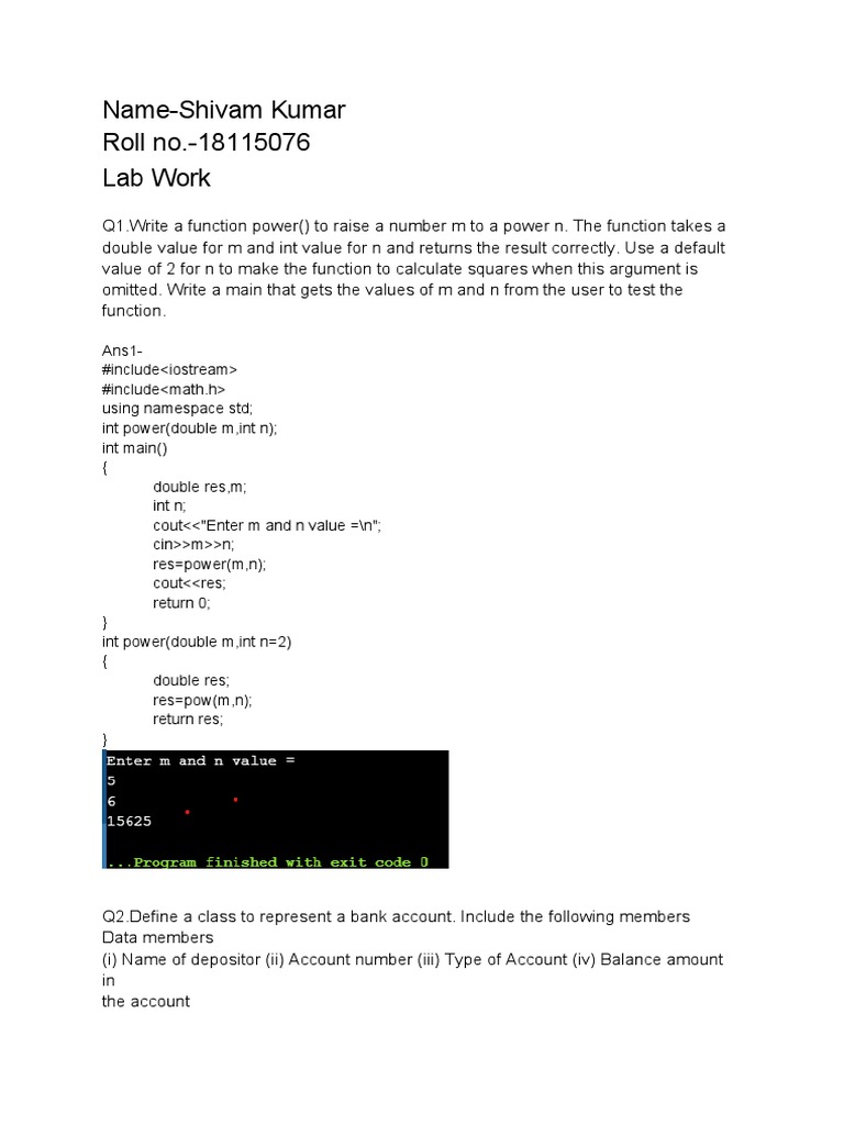 Lab File Pdf C Constructor Object Oriented Programming