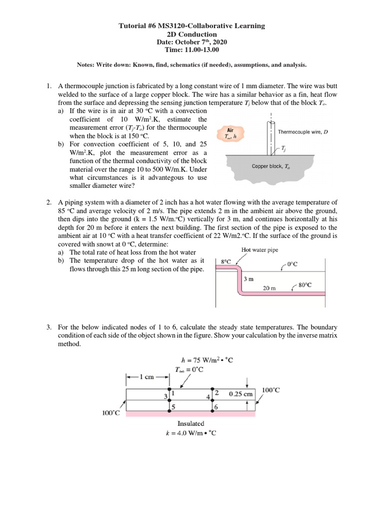 Soal Tutorial 6 MS3120 Sem1 - 2020 - 2021 PDF | PDF | Heat Transfer ...