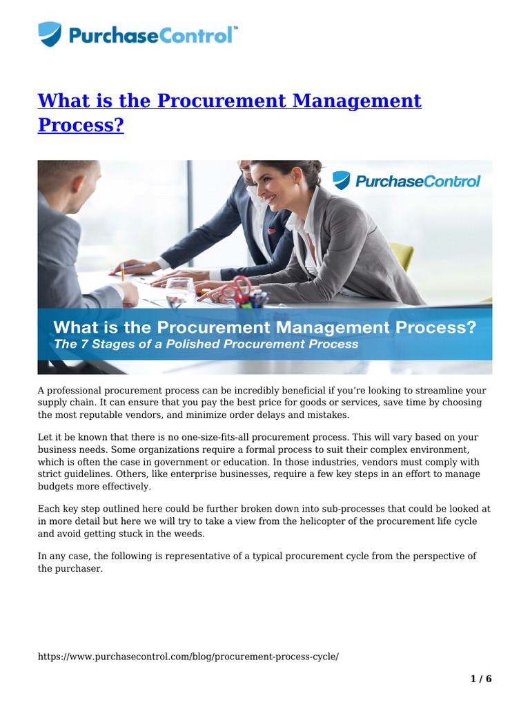 What Is The Procurement Management Process? | PDF | Accounts Payable ...