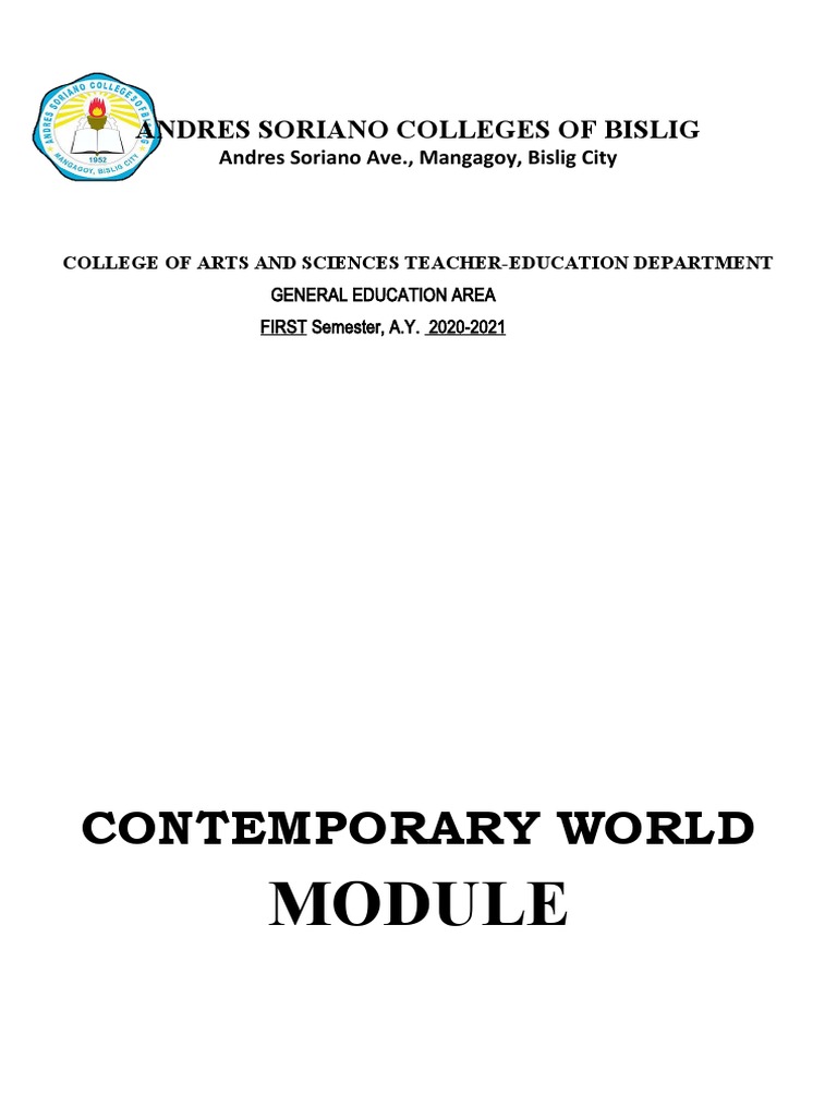 Contemporary World Module Overview | PDF | Cultural Globalization ...