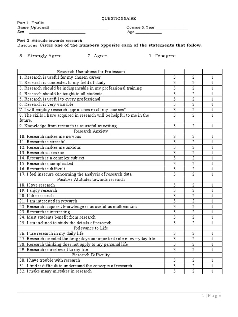 Questionaire Students Awareness | PDF | Anxiety | Applied Psychology