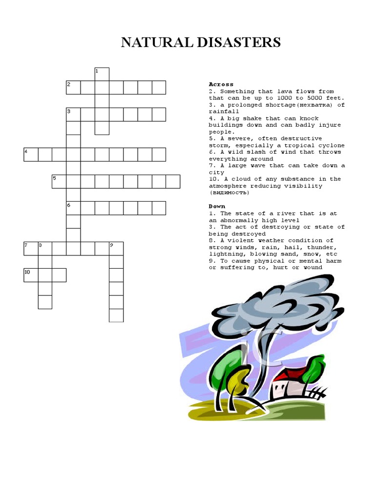 Crossword Puzzle Natural Disasters Crosswords - 33164 | PDF | Law ...