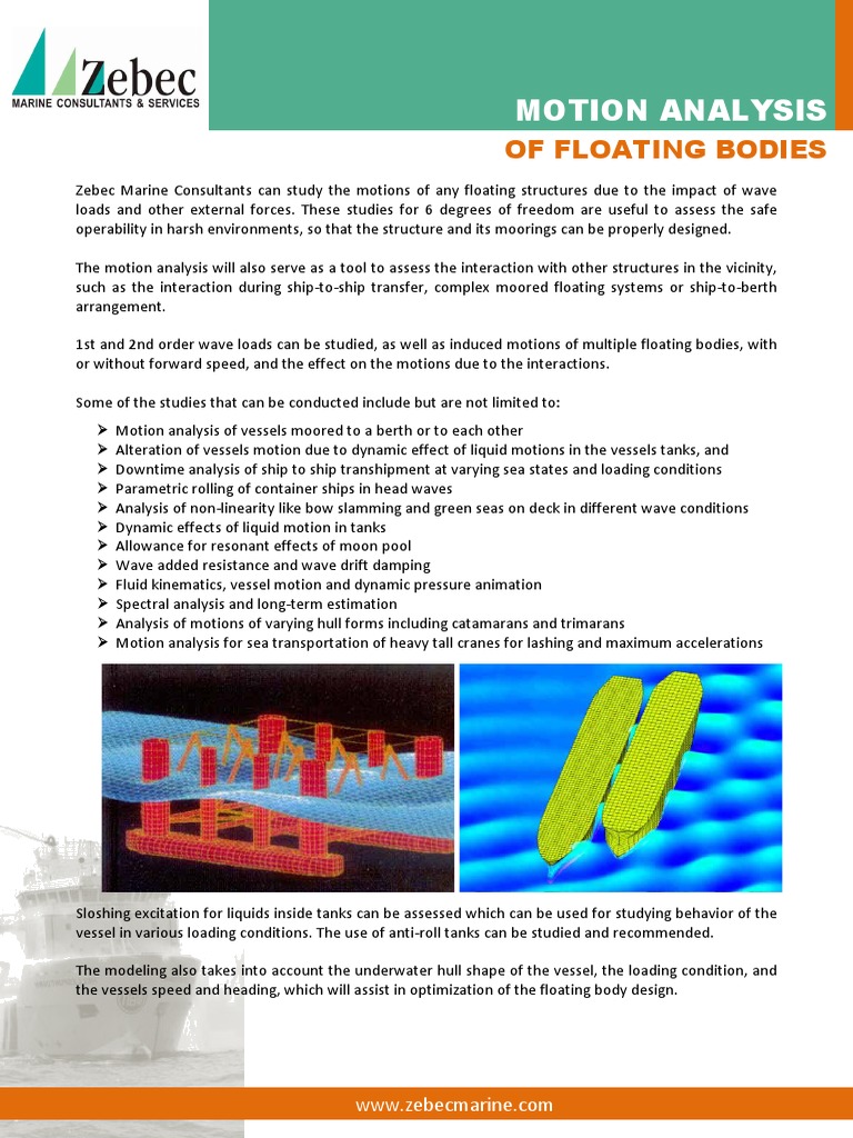 Motion Analysis: of Floating Bodies | PDF | Ships | Sea