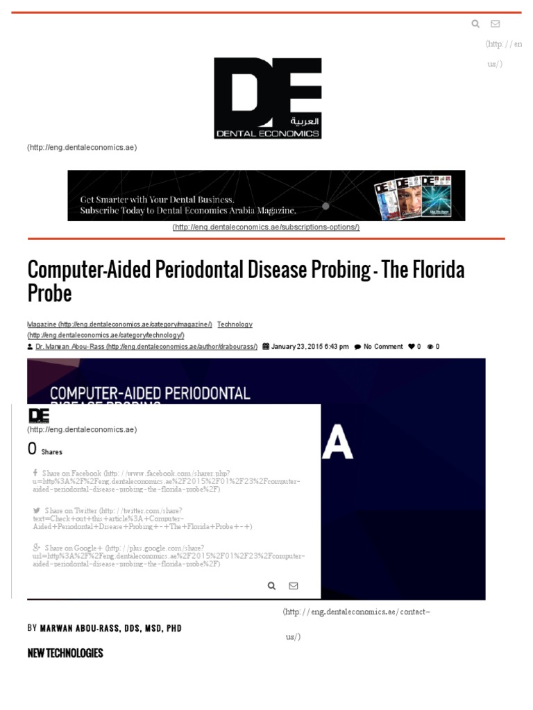 Computer-Aided Periodontal Disease Probing: An Introduction to the ...