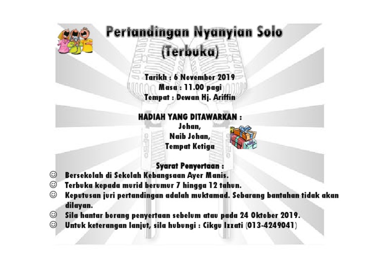 Iklan Pertandingan Nyanyian Solo | PDF