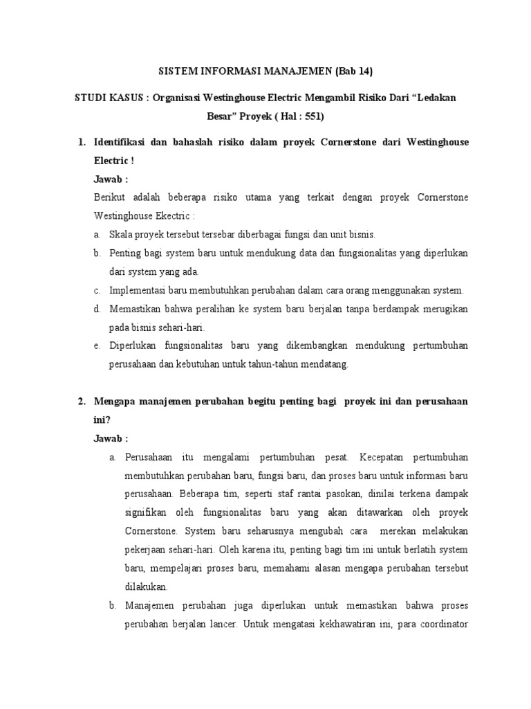 Studi Kasus SIM BAB 14 | PDF