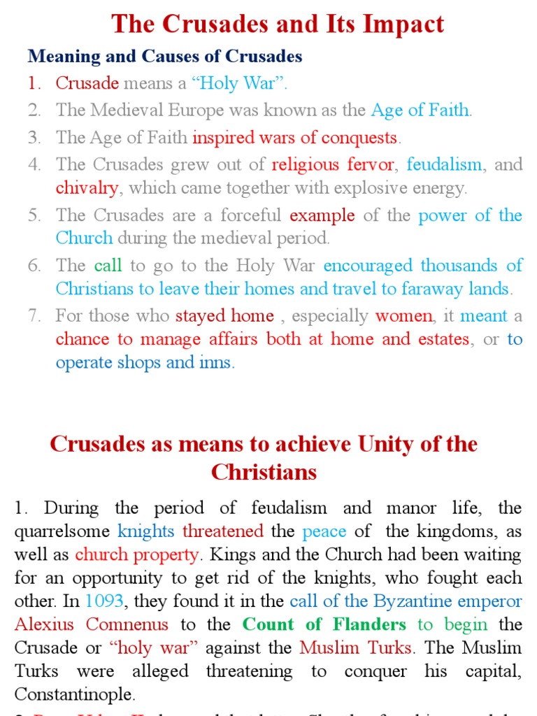 The Crusade and Its Impact | PDF | Crusades | Byzantine Empire
