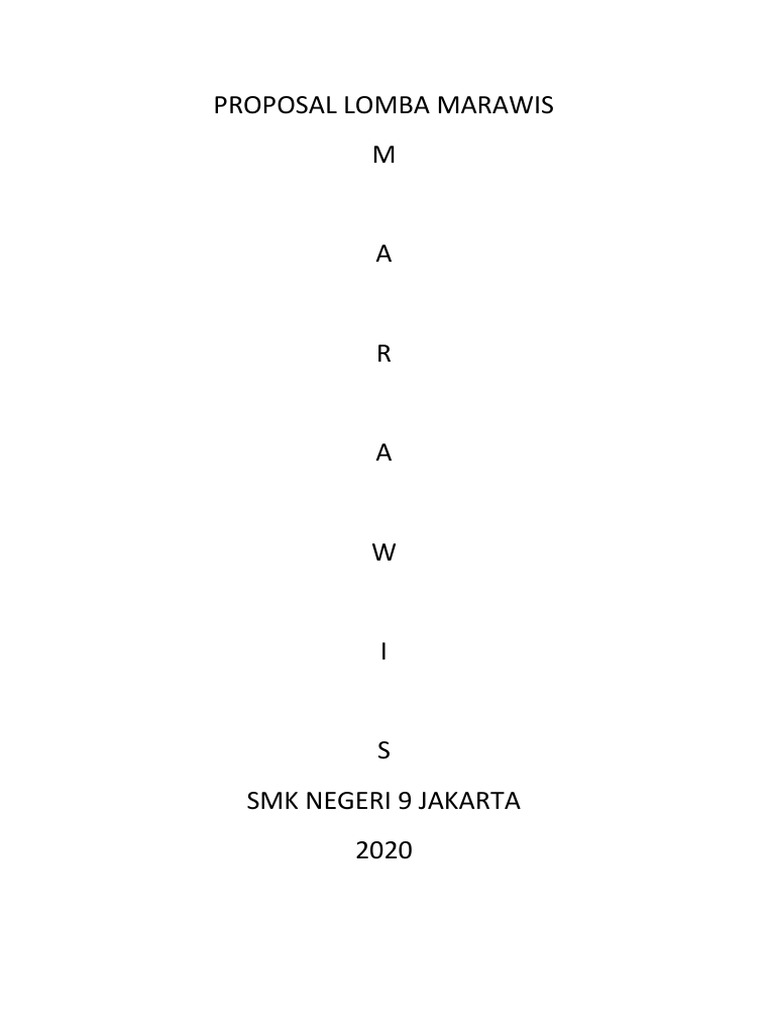 Proposal Lomba Marawis | PDF