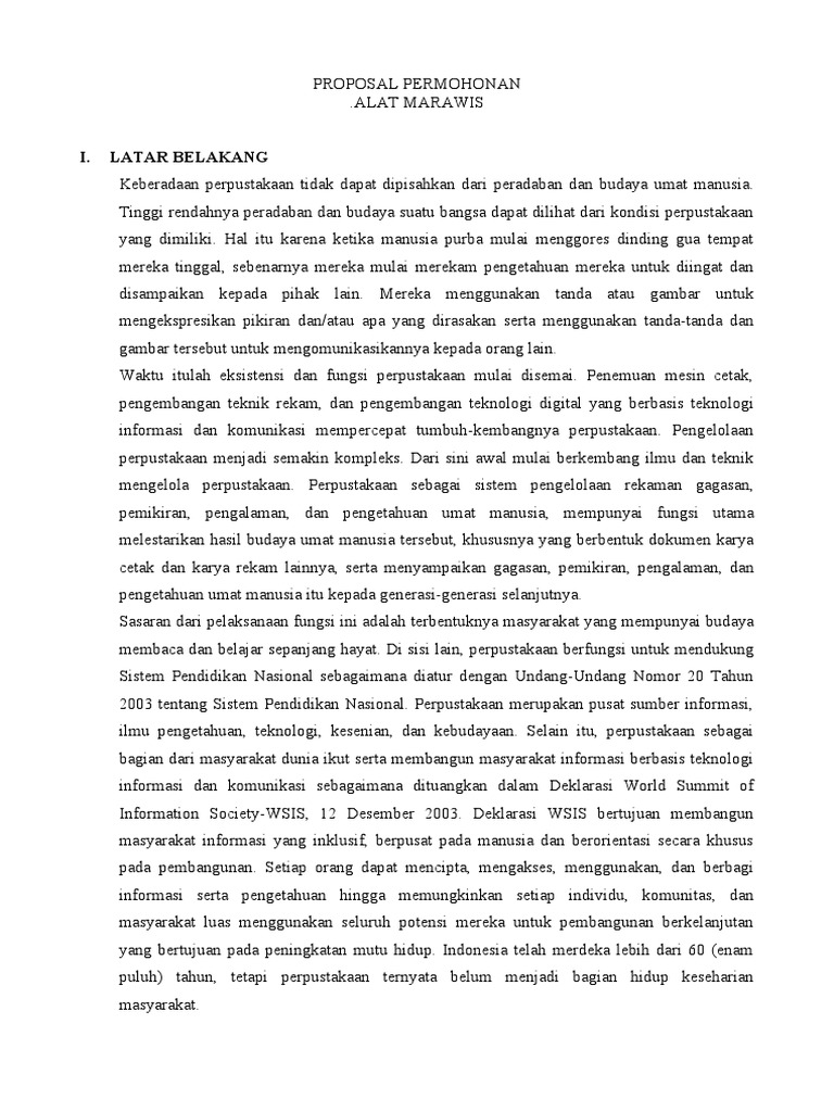 Proposal Permohonan Marawis | PDF
