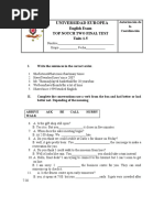 Answers To General English Test CAMBRIDGE | PDF