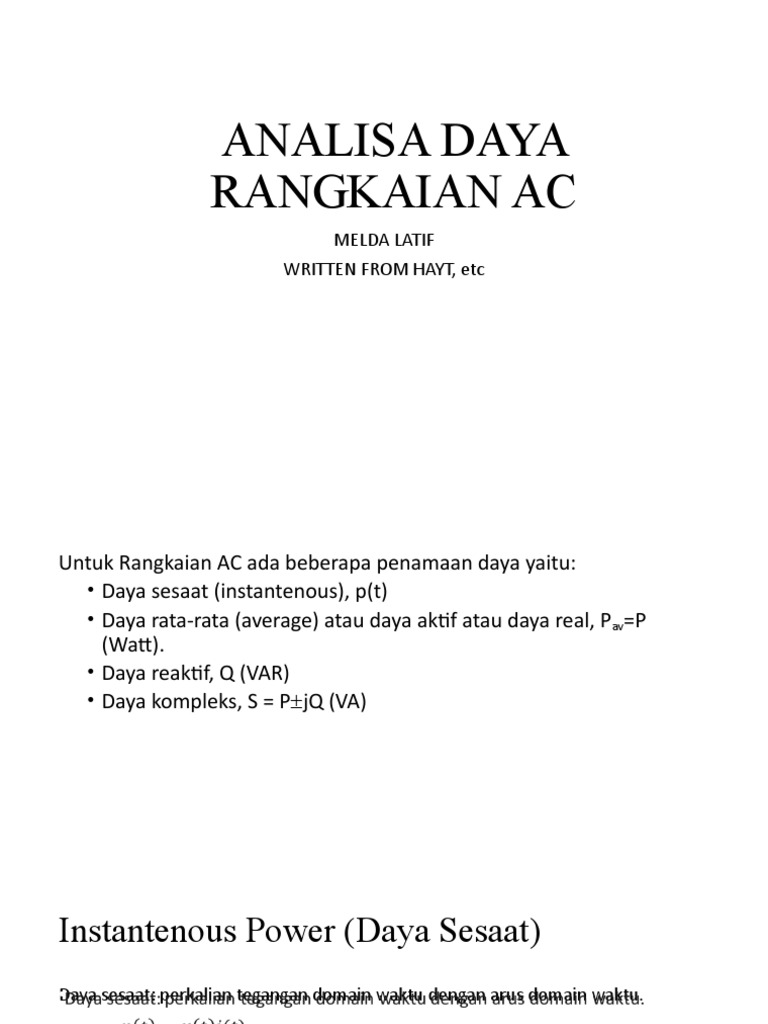 Rumus Daya Rangkaian Seri AC | PDF
