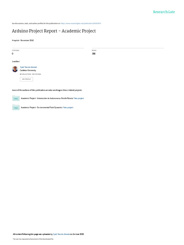 Arduino Project Report - Academic Project: November 2018 | PDF | Electronic Circuits | Electric ...