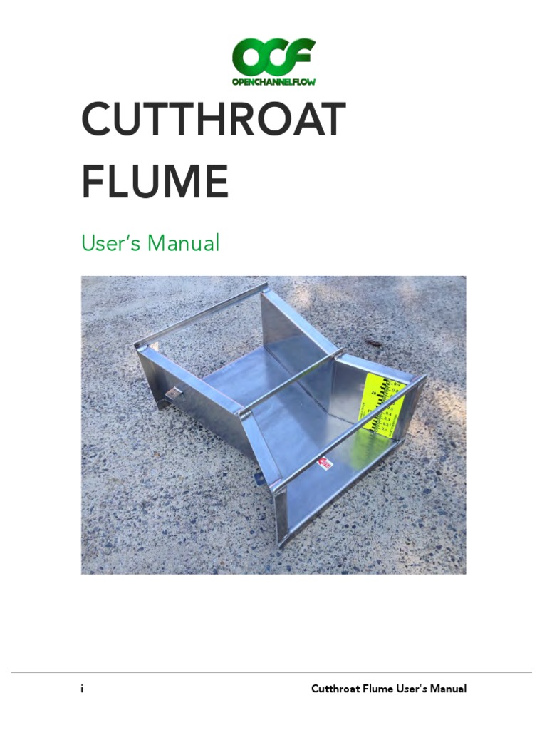 Cutthroat Flume Users Manual | PDF | Chemical Engineering | Civil ...