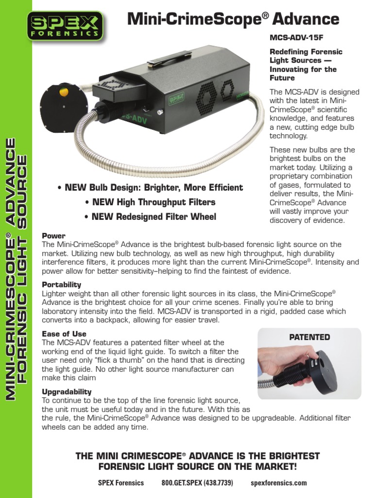Mini-CrimeScope ADVANCE | PDF | Forensic Science | Ultraviolet