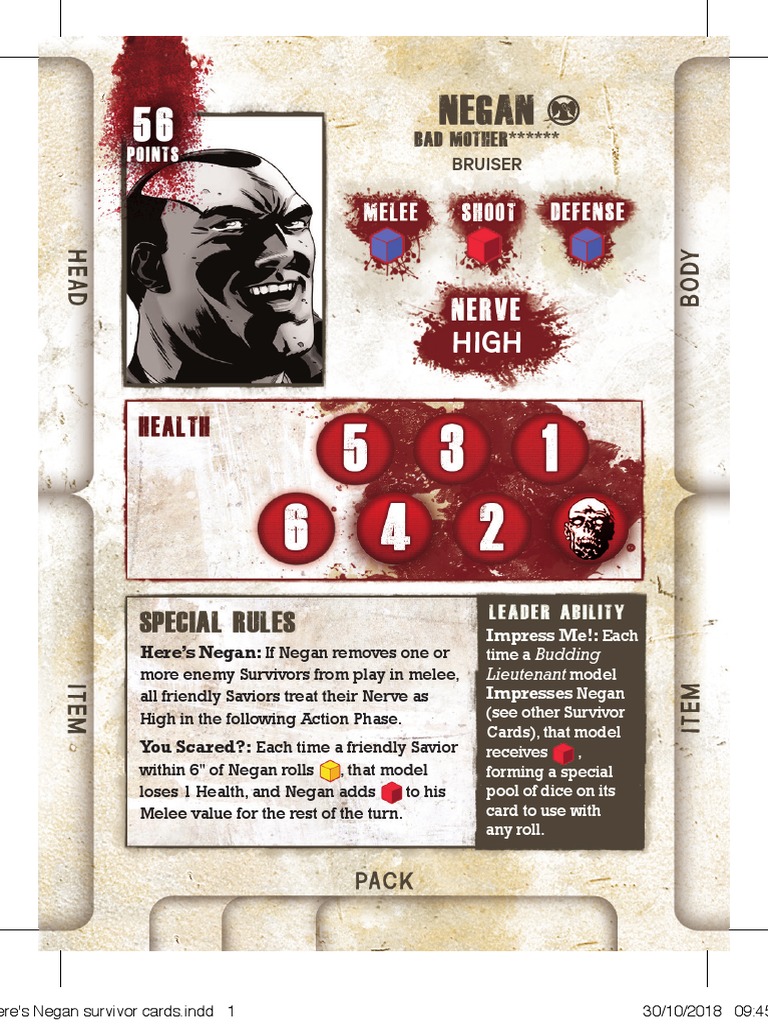 Heres Negan Survivor Cards Cfe9kf | PDF | Leisure | Sports