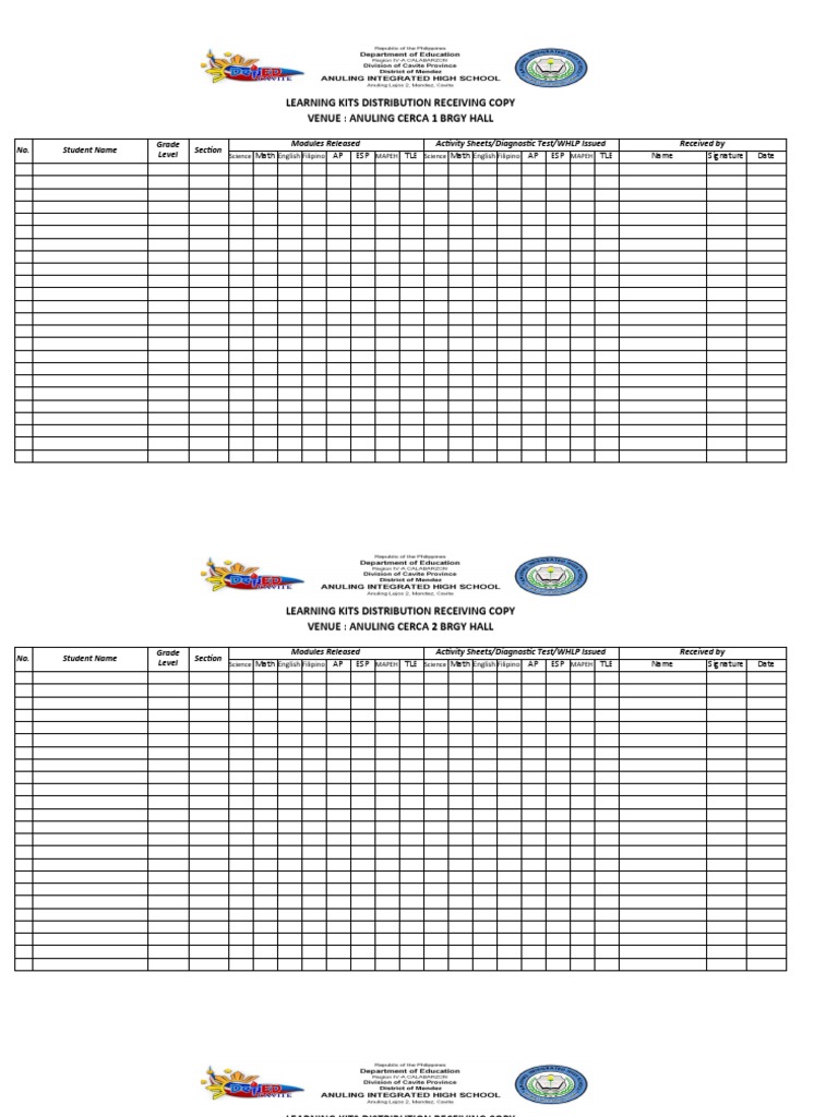 Receiving Copy List Module | PDF | Language Arts & Discipline | Science ...