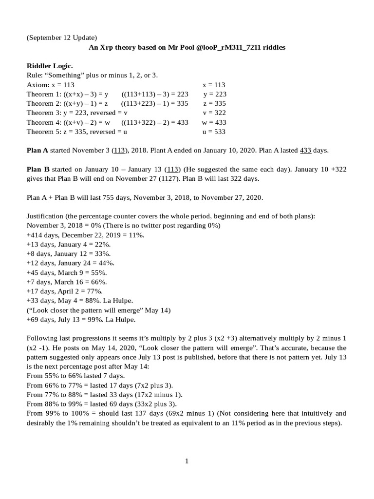 An XRP Theory Based On MR - Pool @loop - rM311 - 7211 Riddles September ...