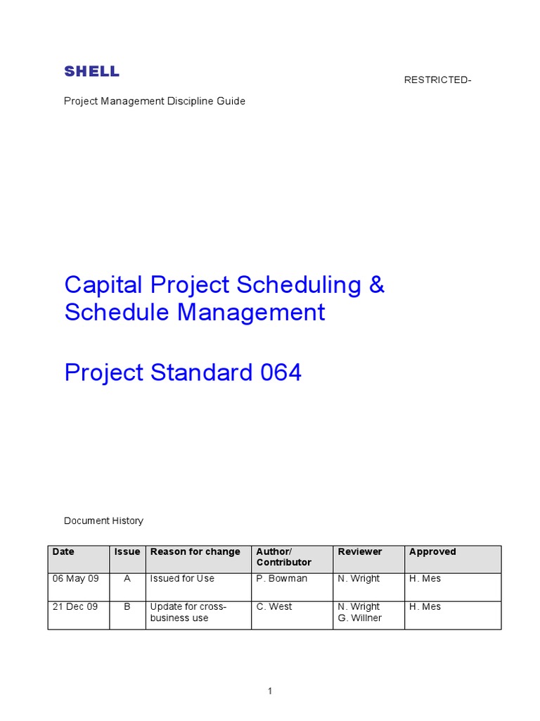 Capital Project Scheduling and Schedule Management | PDF | Project ...