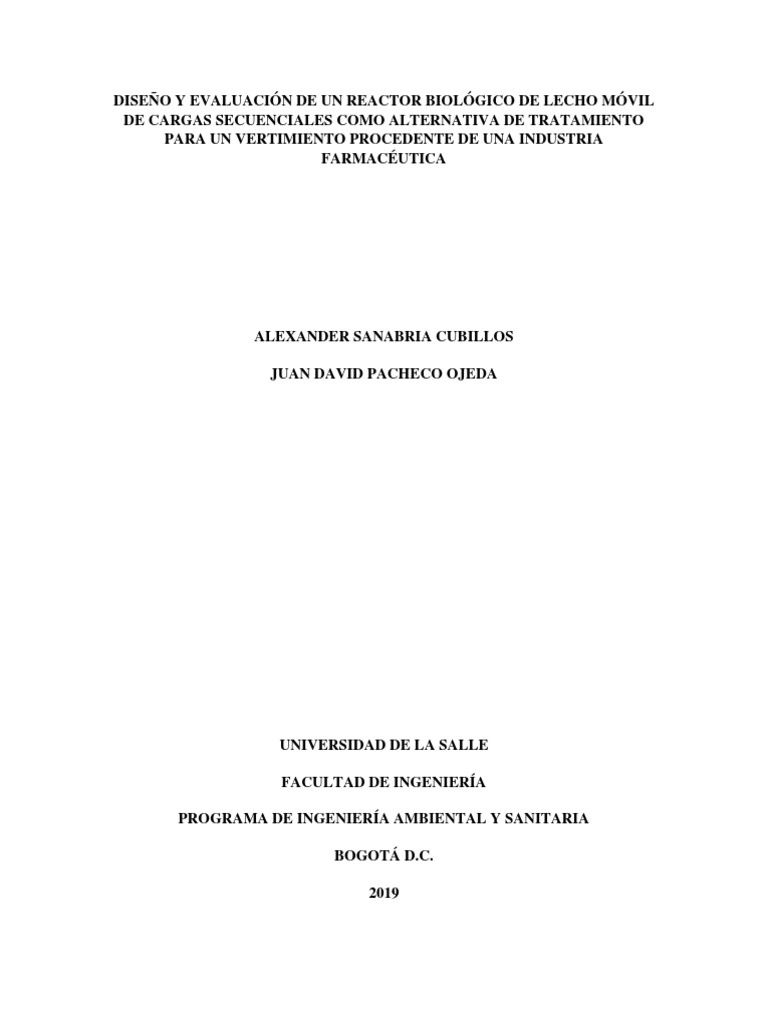 Reactor Biologico | PDF | Aguas residuales | Medicamentos con receta