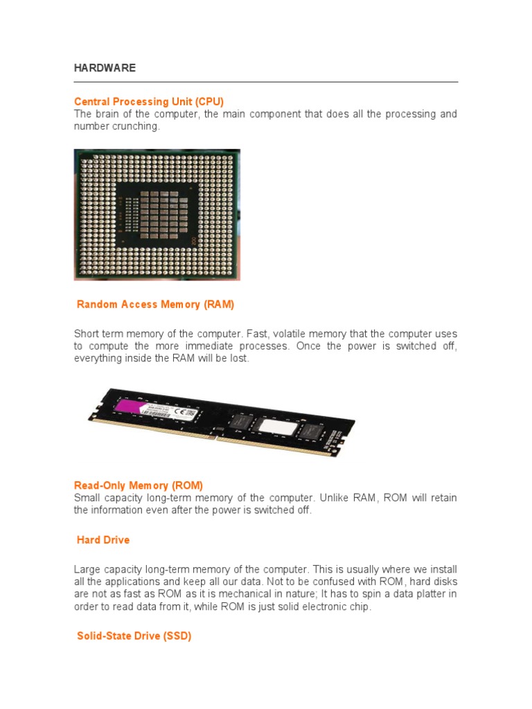 First Terms HARDWARE | Download Free PDF | Computer Data Storage ...