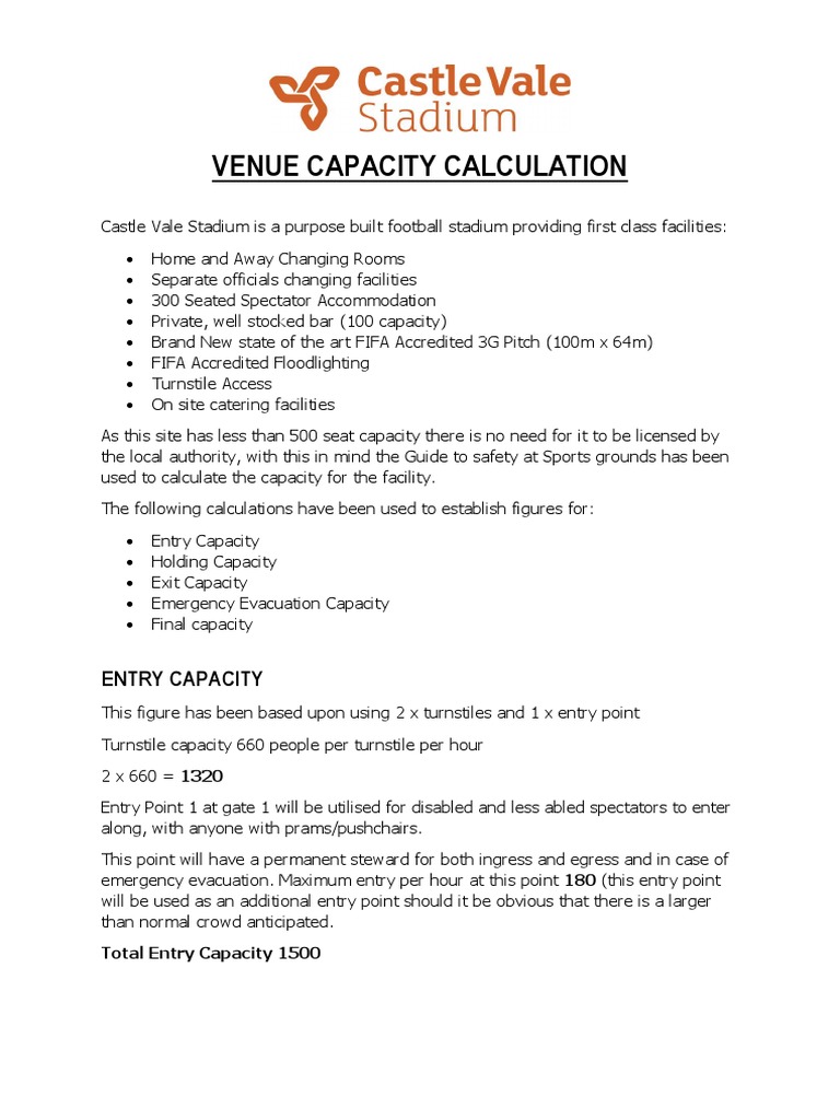 Stadium Capacity Guidelines | PDF | Stadium | Business