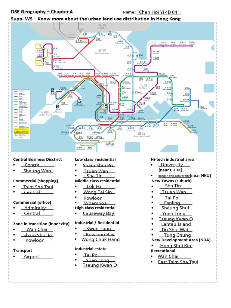 Geog MTR WS | PDF | Hong Kong