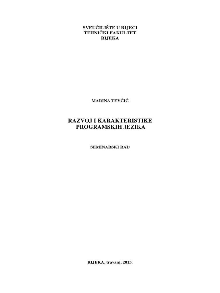 Seminar Programski Jezici PDF | PDF