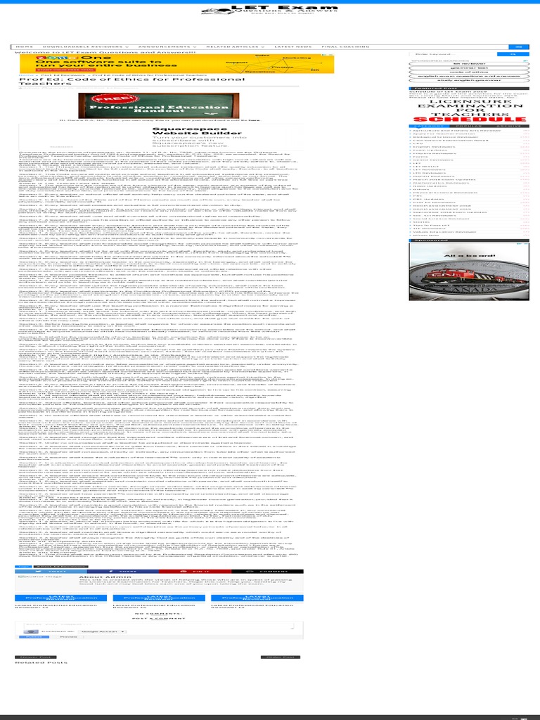 Prof-Code of Ethics | PDF | Teachers | Preschool