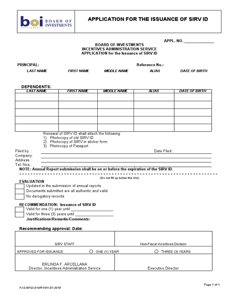 SIRV ID Application Guide | PDF | Finance & Money Management