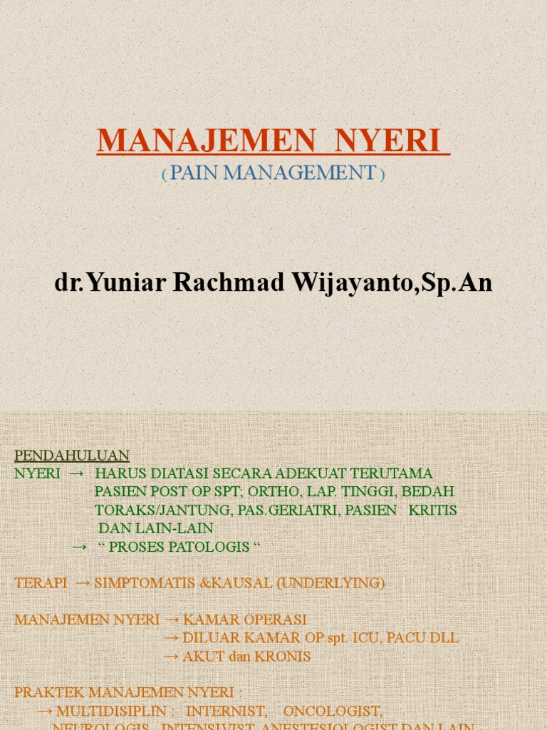 Manajemen Nyeri: Pendekatan Terintegrasi | PDF | Pengembangan Diri ...