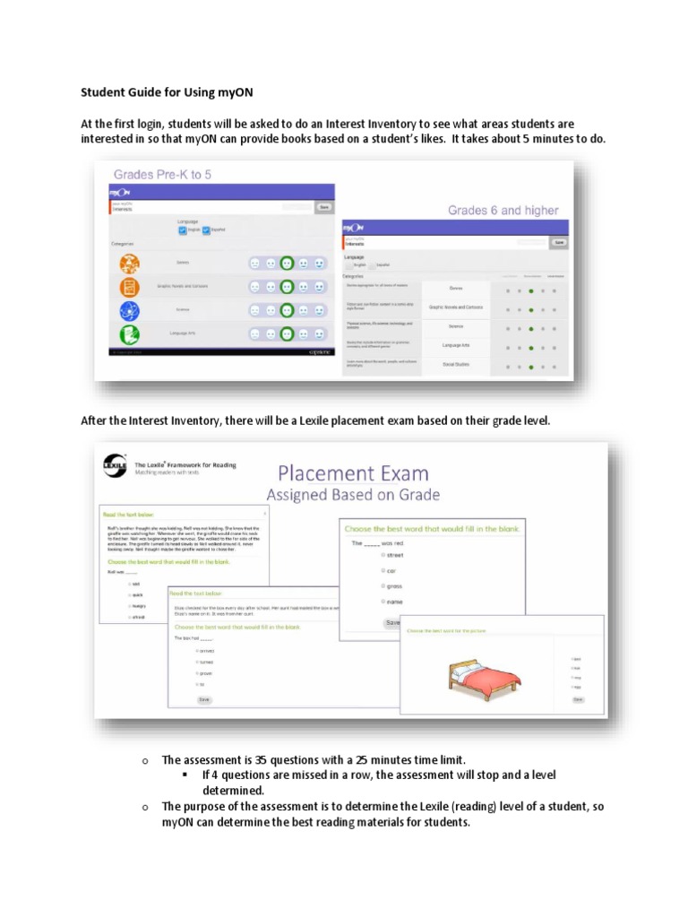 Student Guide For Using Myon | PDF | Books | Computing