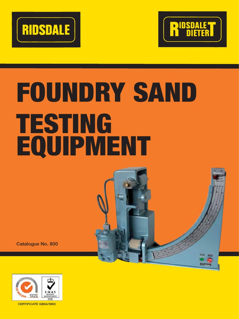 Foundry Sand Testing Equipment: Catalogue No. 800 | PDF | Invoice | Nature
