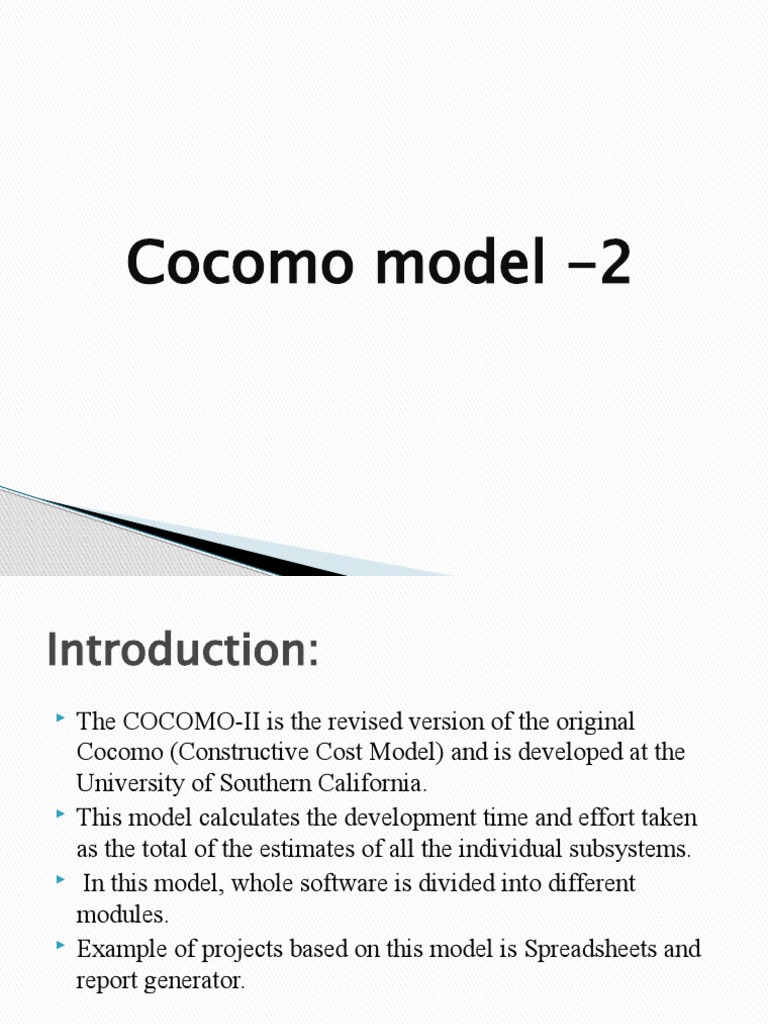 Cocomo Model - 2 | PDF | Application Software | Component Based ...