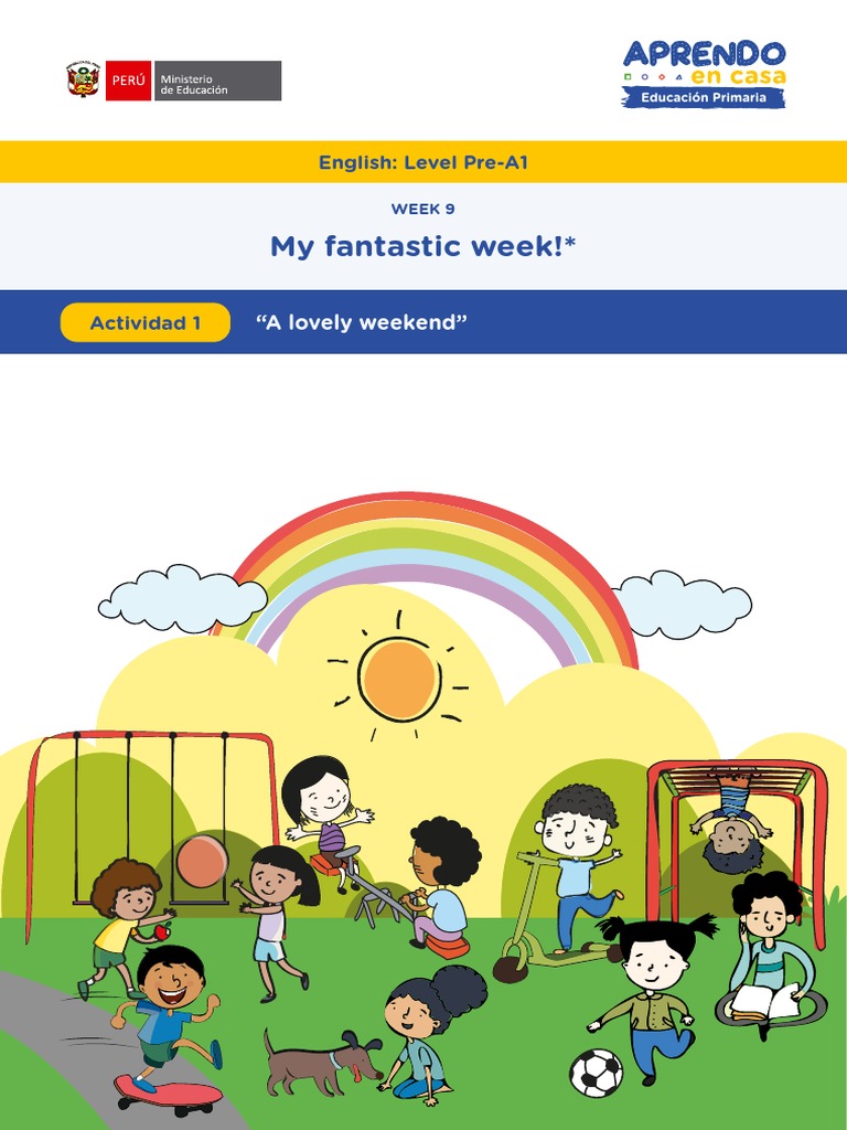 My Fantastic Week! : English: Level Pre-A1 | PDF