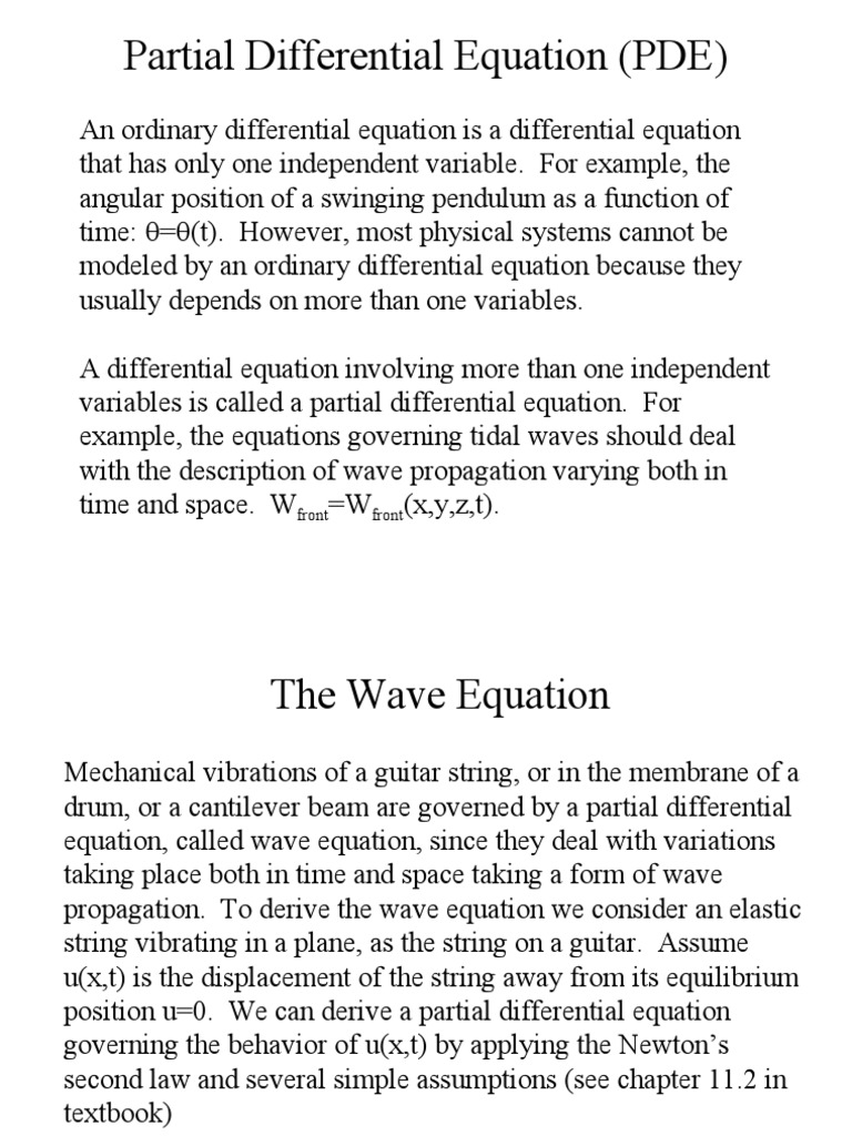 Partial Diff Equation | PDF | Wave Equation | Waves