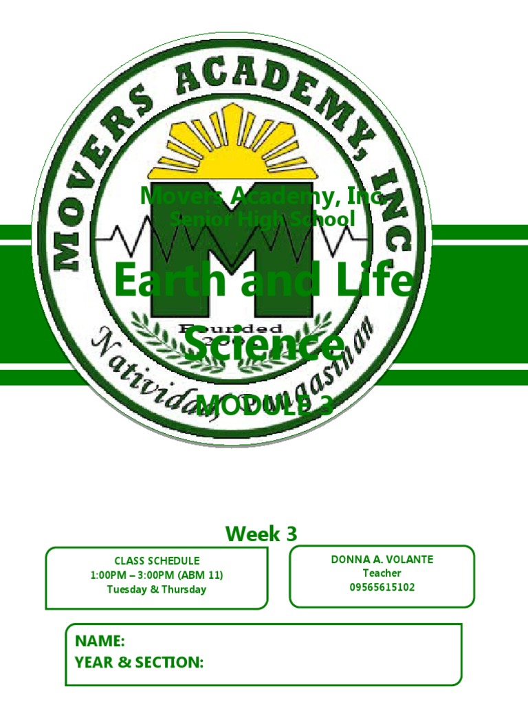 Earth and Life Front Page | PDF