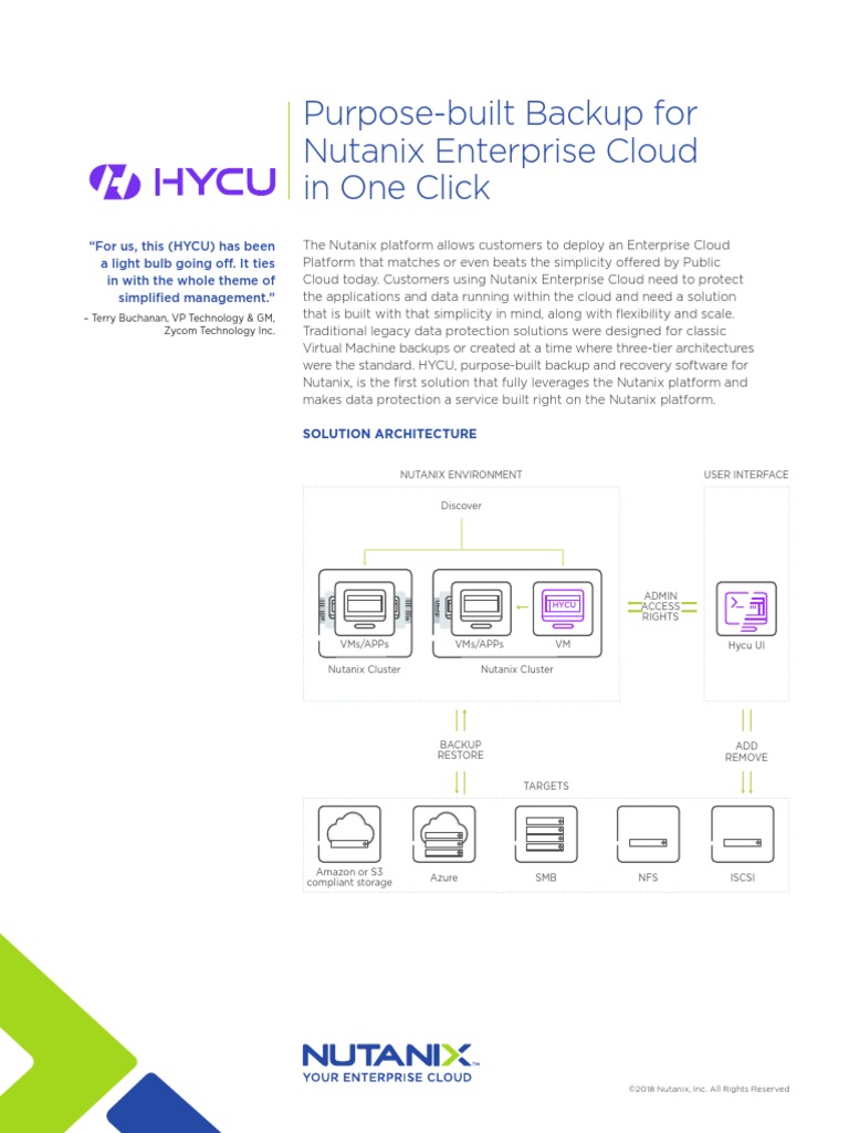 SB Purpose Built Backup Nutanix Enterprise Cloud One Click | PDF ...