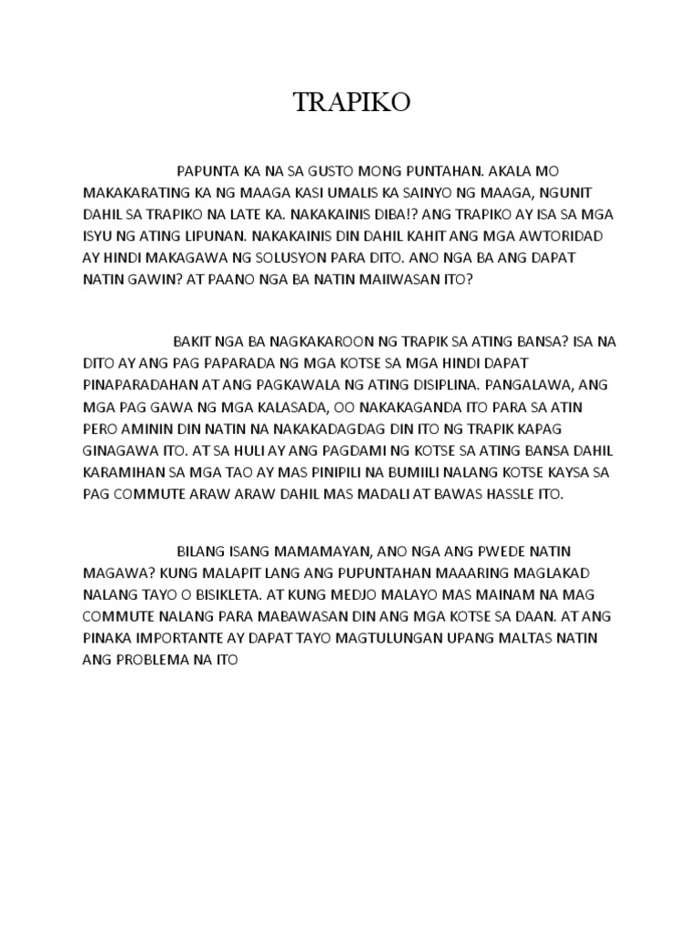 Trapiko | PDF