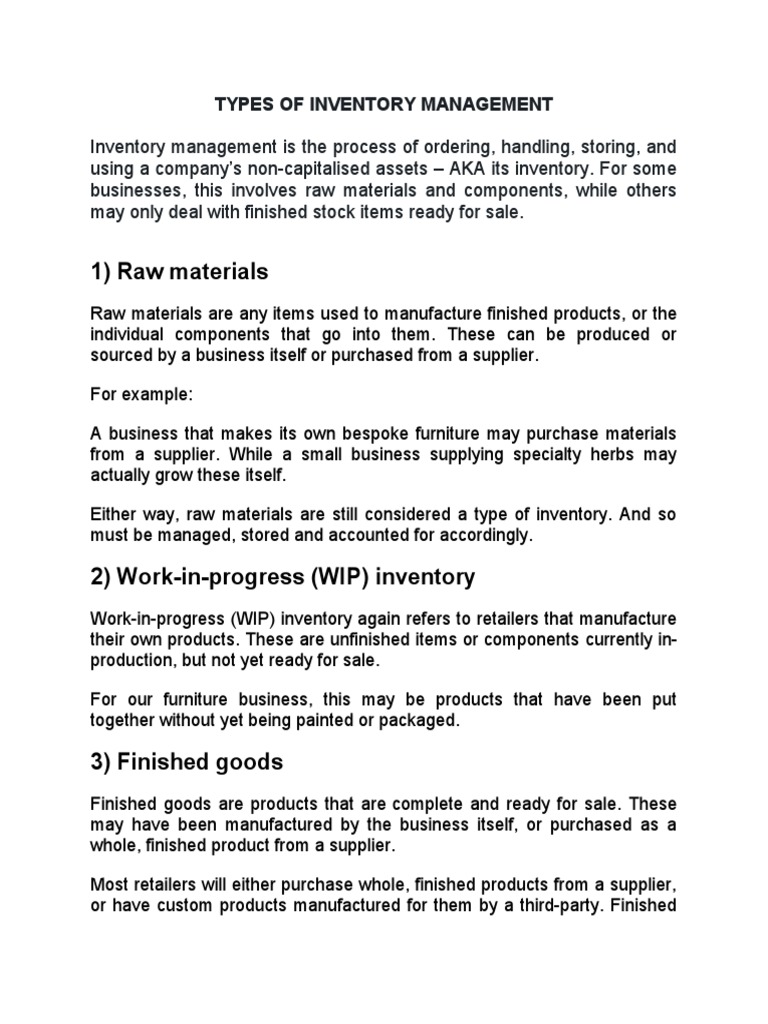 Types of Inventory Management | PDF | Packaging And Labeling | Inventory