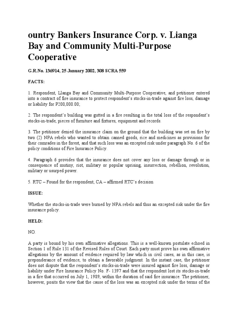 Country Bankers Insurance Corp | PDF | Burden Of Proof (Law) | Insurance