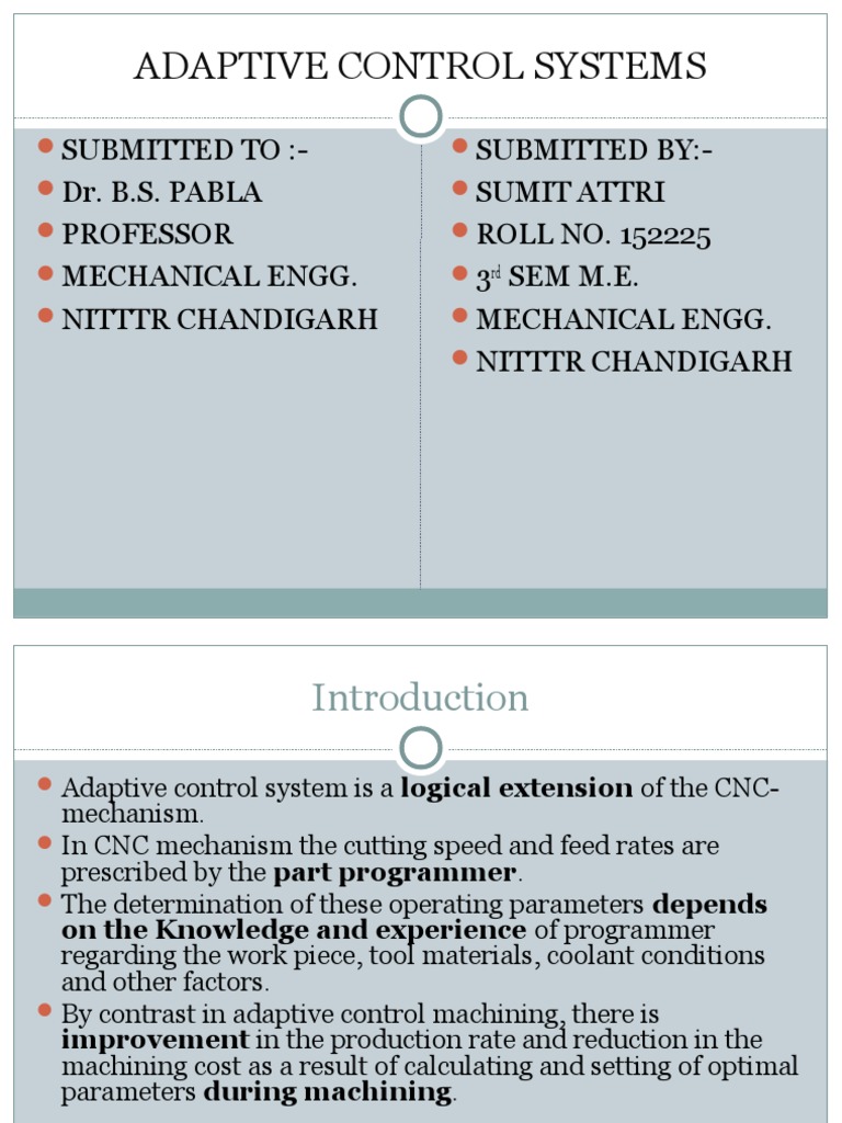 Adaptive Control Systems | PDF | Subroutine | Machining