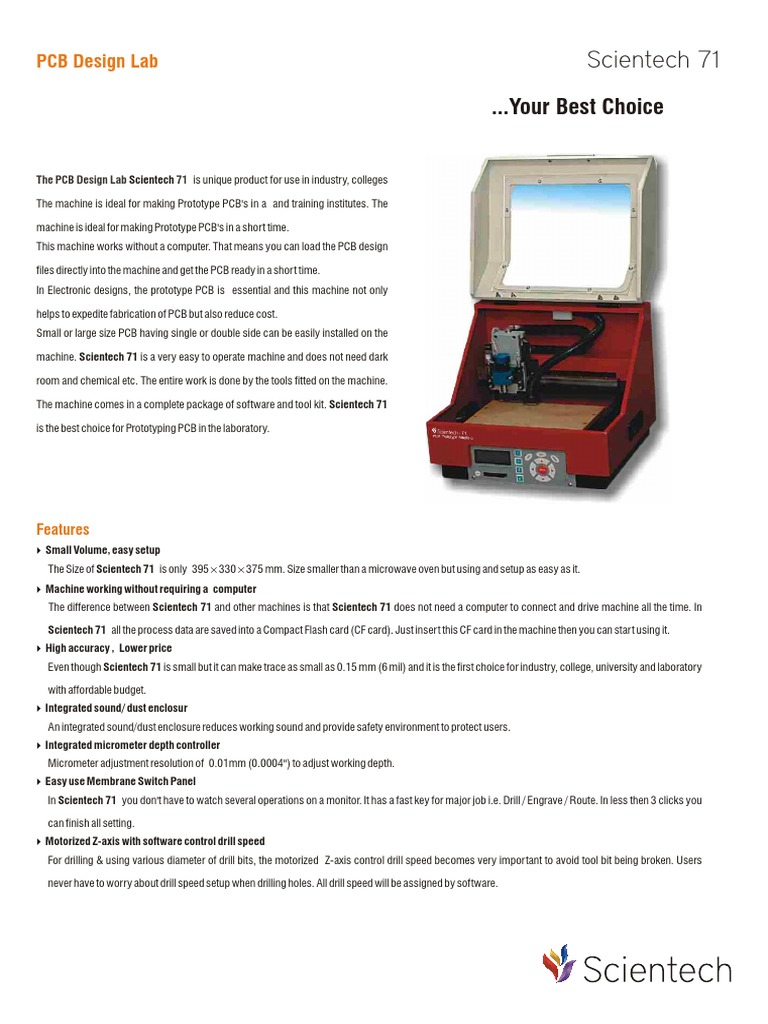 Scintech 71 Specification | PDF | Printed Circuit Board | Drill