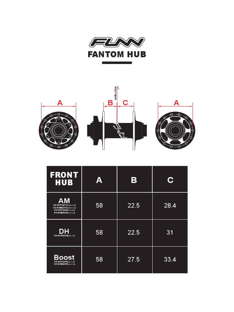 Funn Fantom Hub Dimensions | PDF
